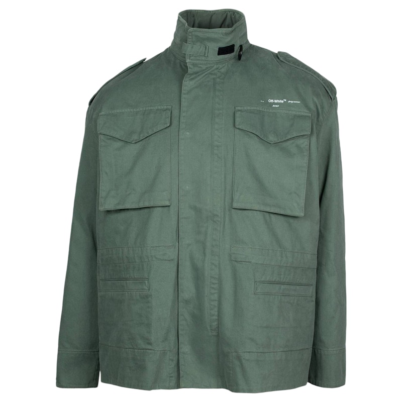 OFF-WHITE Padded Military Field Jacket Military Green/White Men's ...