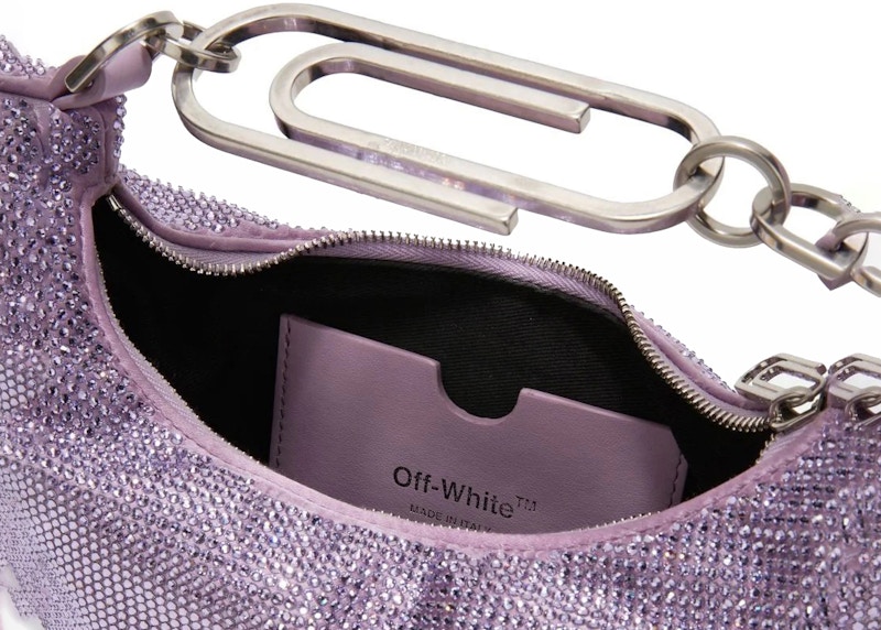 OFF-WHITE Paperclip Embellished Shoulder Bag Lilac Purple in Viscose ...