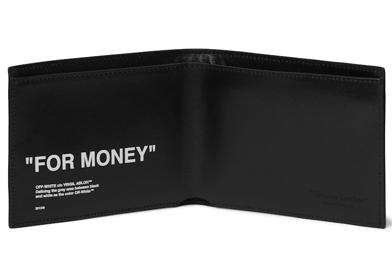 OFF-WHITE Printed Bi-Fold Wallet Black/White in Calfskin Leather - US
