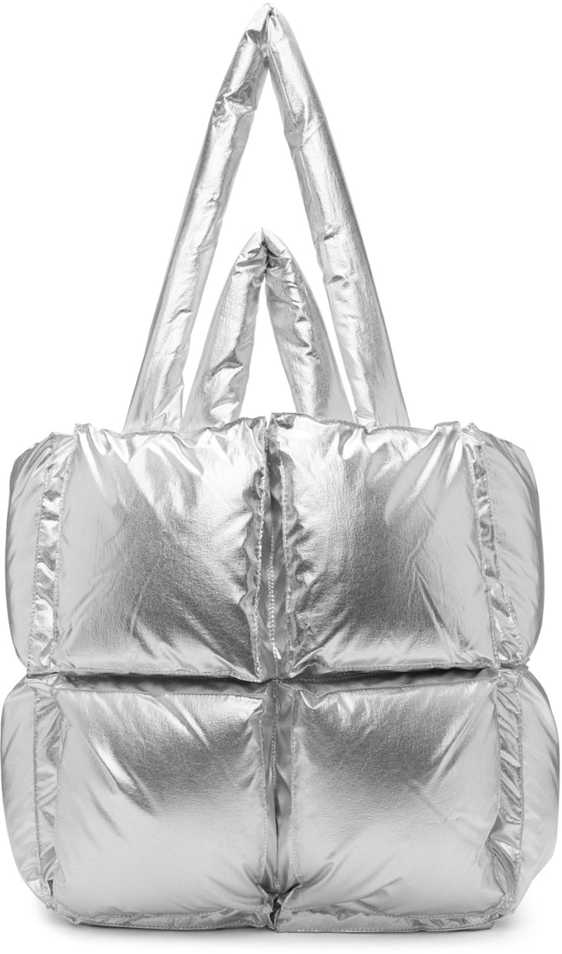 OFF-WHITE Puffy Bag Nylon Small Silver in Nylon with Gunmetal