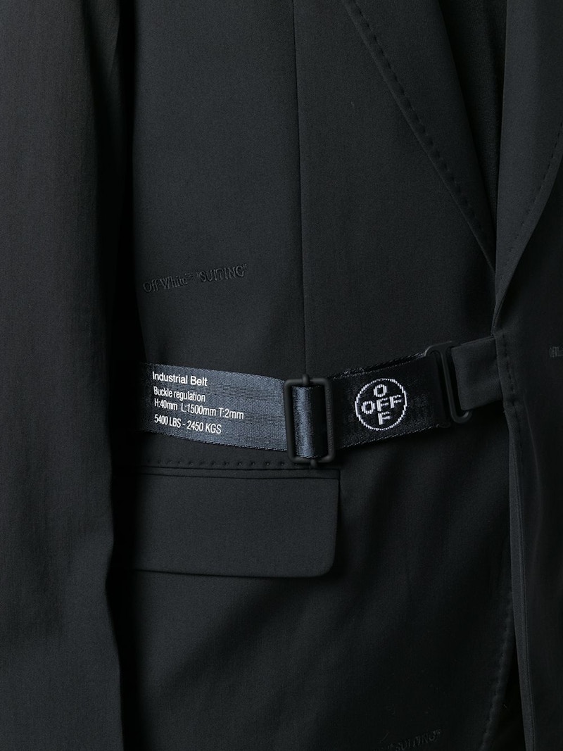 OFF-WHITE Strap Fastening Blazer Jacket Black/White Men's - FW20 - US