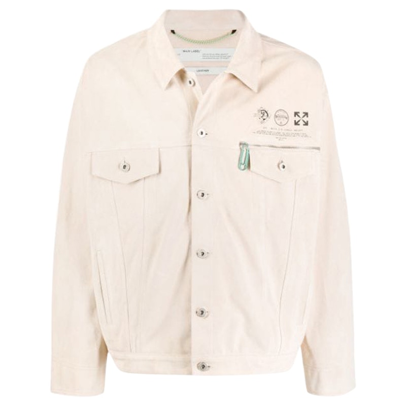 OFF-WHITE Taft Point Leather Jacket Sand/Black - SS20 Men's - US