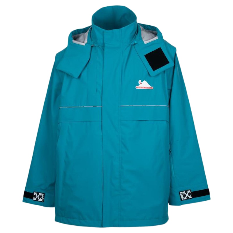OFF-WHITE Technical Hooded Shell Windbreaker Jacket Petrol Blue/Silver ...