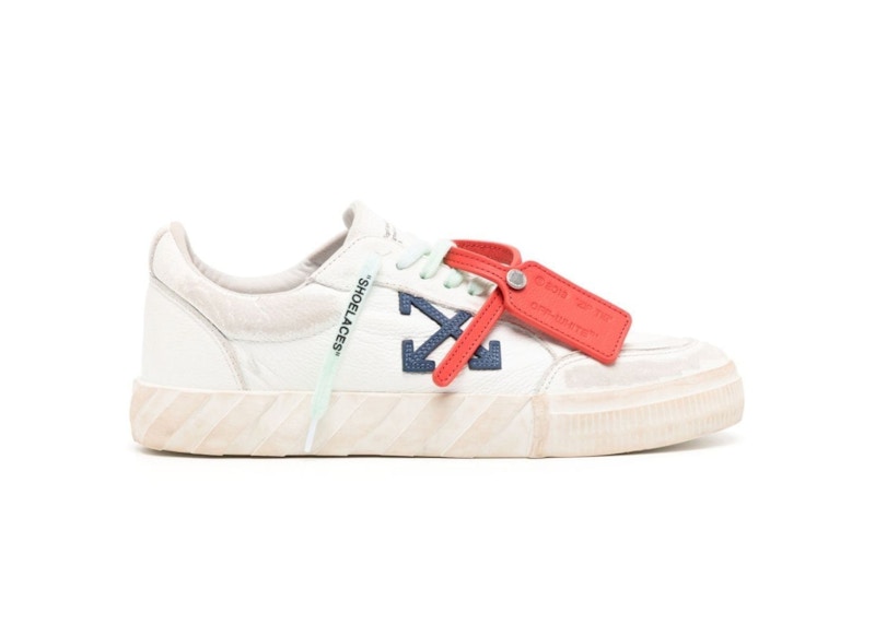 OFF-WHITE Vulc Low White Blue Distressed Men's - OMIA085S23LEA0080146 - US