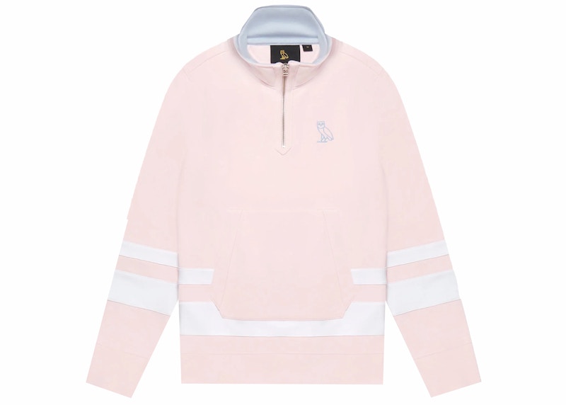 OVO 1/4 Zip Sweatshirt Pale Pink Men's - FW22 - US