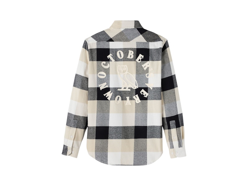OVO Buffalo Plaid Flannel Shirt Black Men's - FW24 - US