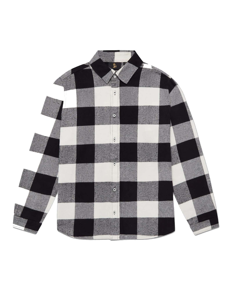 OVO Buffalo Plaid Flannel Shirt White Men's - FW22 - US