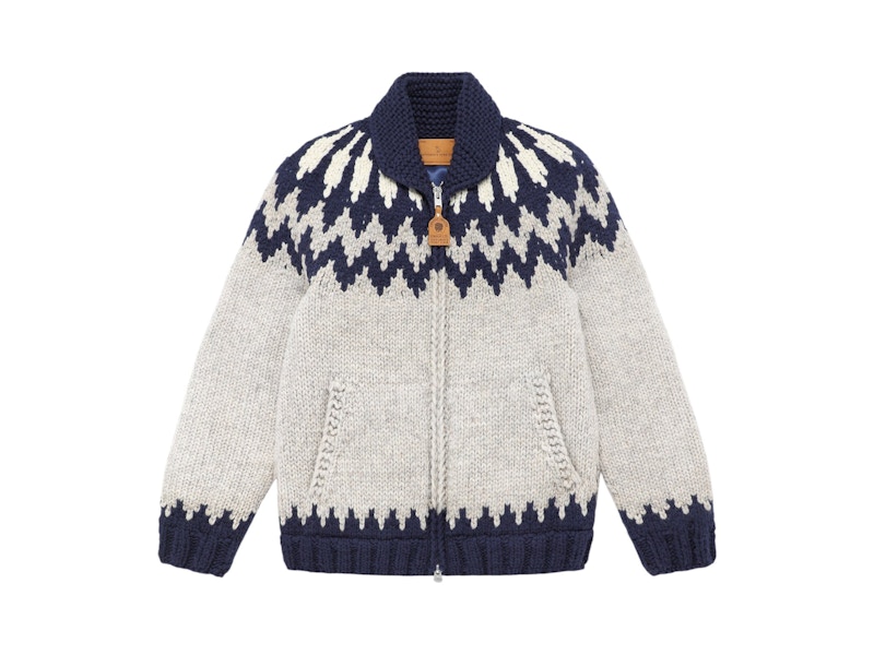 OVO Canadian Sweater Company Hand Knit Cardigan Oatmeal Men's - FW24 - US