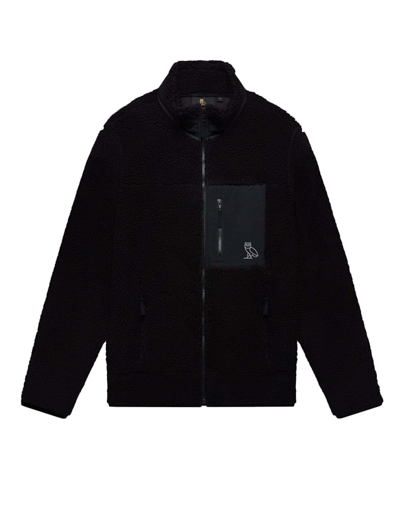 OVO Deep Pile Sherpa Fleece Jacket Black Men's - SS23 - US