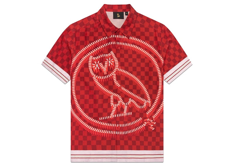 OVO Domino Owl Silk Shirt Red - SS22 - TW