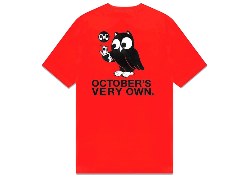 OVO Flip Phone Owl T-shirt Red Men's - SS22 - US