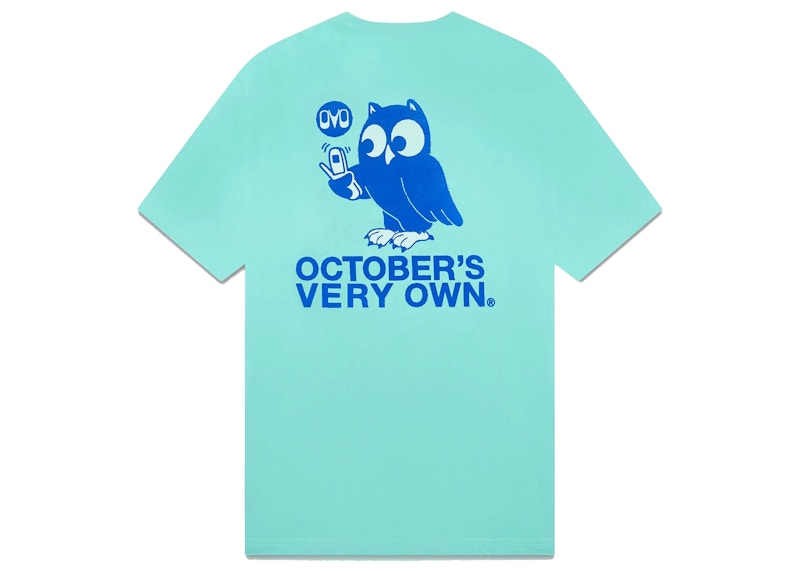 OVO Flip Phone Owl T-shirt Turquoise Men's - SS22 - US