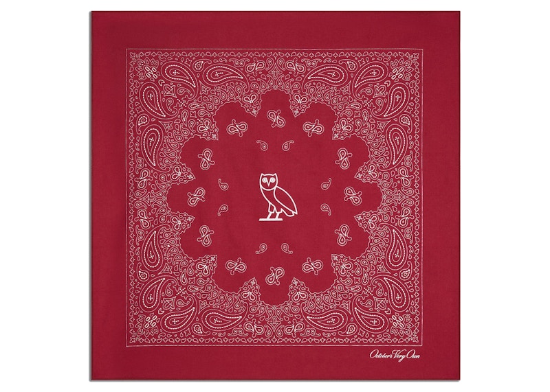 OVO Graphic Print Bandana Burgundy - FW21 - US