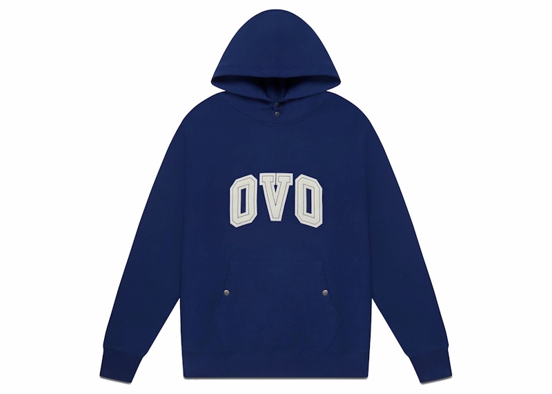 OVO Heavyweight Fleece Snap Hoodie Blue Men's - FW22 - US