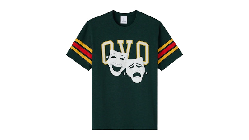OVO Last Ones Laughing Football T-Shirt Midnight Green Men's - FW25 - US