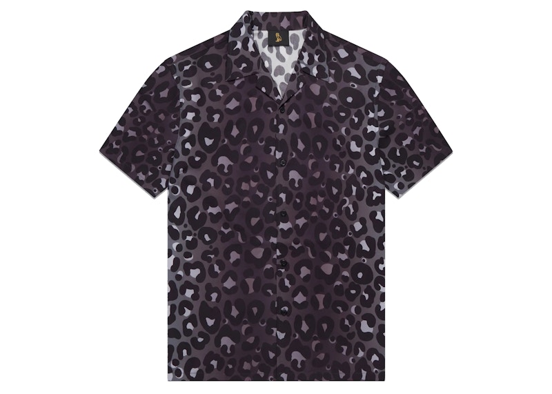 OVO Leopard Print Camp Shirt Black Men's - FW22 - US