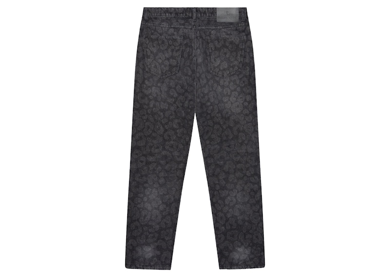 OVO Leopard Print Denim Washed Black Men's - SS22 - US