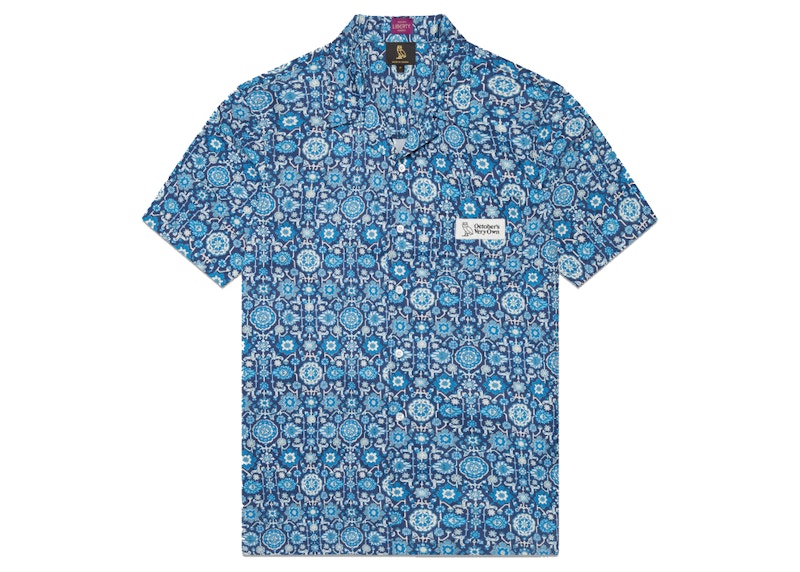 OVO Liberty Floral Camp Shirt Blue Men's - US