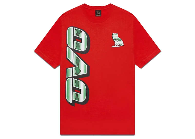 OVO Liquid Chrome Runner T-shirt Red Men's - SS21 - US