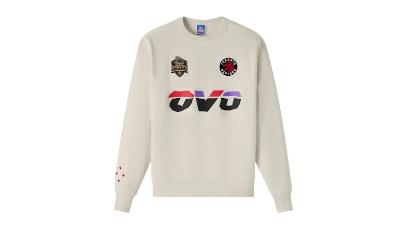 OVO NBA Toronto Raptors Crewneck Pearl Grey Men's - FW25 - US