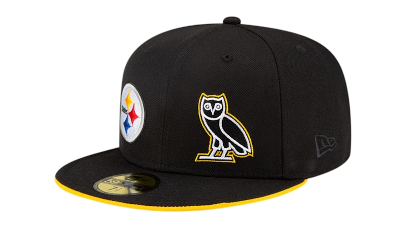 OVO NFL Pittsburgh Steelers New Era 59Fifty Fitted Hat Black Men's ...