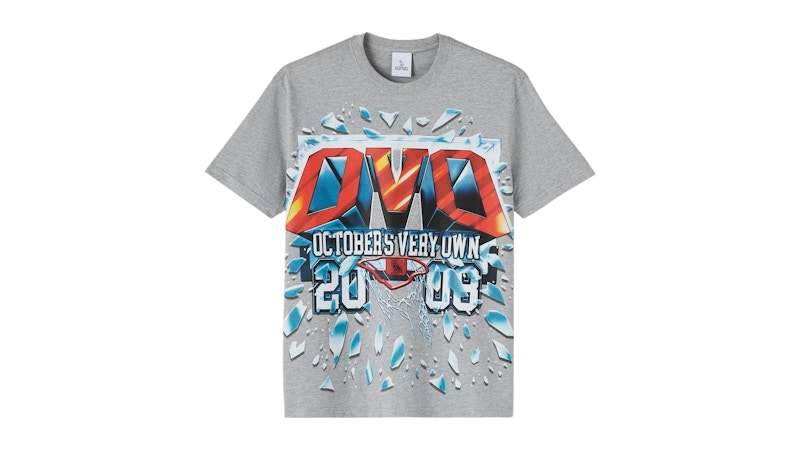 OVO Shattered Backboard Tee Heather Grey Men's - FW25 - US