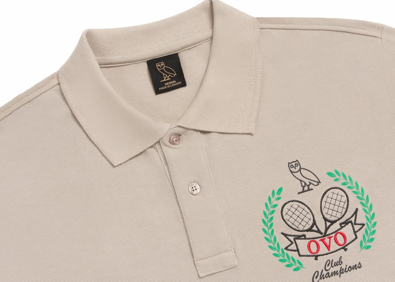 OVO Tennis Crest Pique Polo Sand Men's - SS22 - US