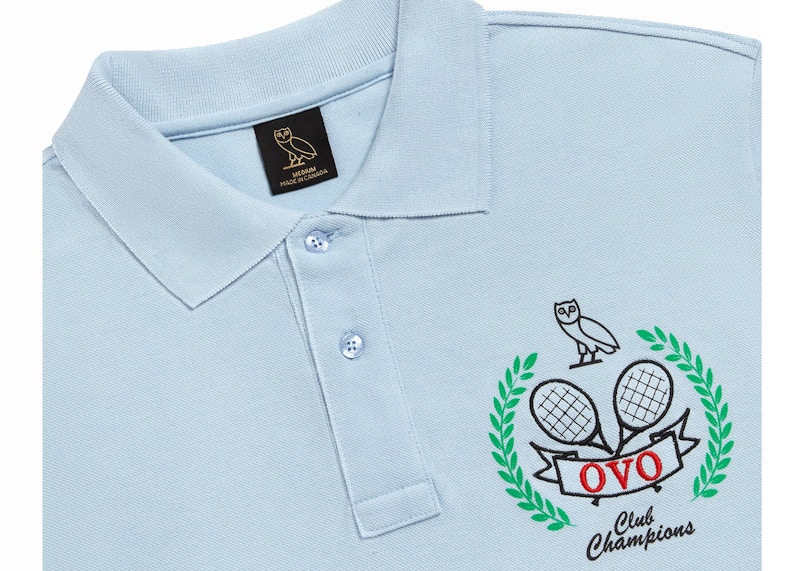 OVO Tennis Crest Pique Polo Sky Blue Men's - SS22 - US