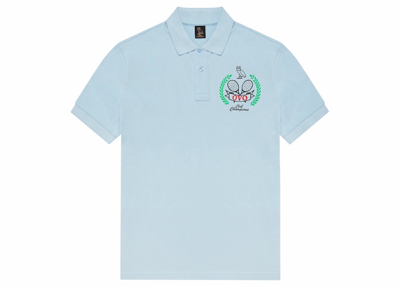 OVO Tennis Crest Pique Polo Sky Blue Men's - SS22 - US