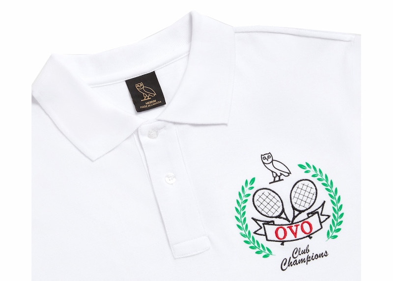 OVO Tennis Crest Pique Polo White Men's - SS22 - US