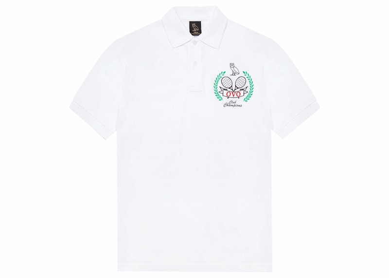 OVO Tennis Crest Pique Polo White Men's - SS22 - US