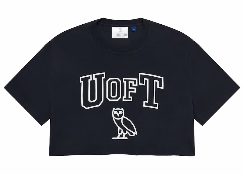 OVO U Of T Womens Cropped T-Shirt Navy - FW22 - US