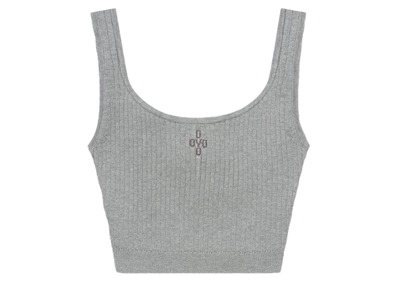 OVO Womens Ribbed Knit Cropped Tank Heather Grey - FW21