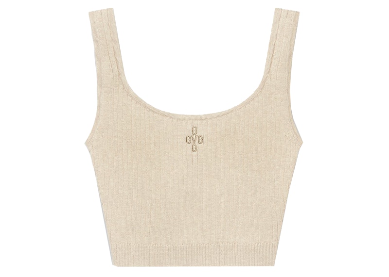 OVO Womens Ribbed Knit Cropped Tank Oatmeal - FW21 - GB