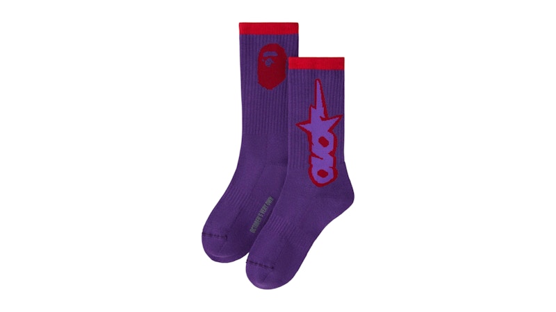 OVO x BAPE-STA Athletic Sock Purple Men's - FW25 - US