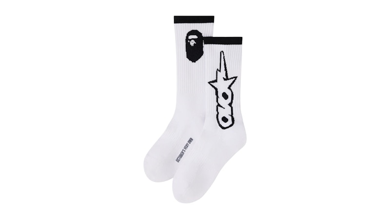 OVO x BAPE-STA Athletic Sock White Men's - FW25 - US