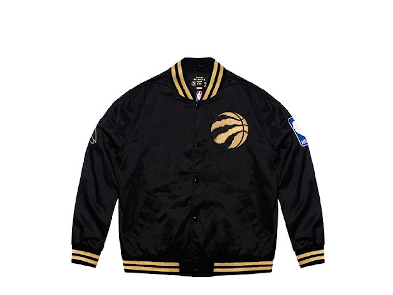 OVO x Mitchell & Ness Raptors Satin Varsity Jacket Black Men's - US