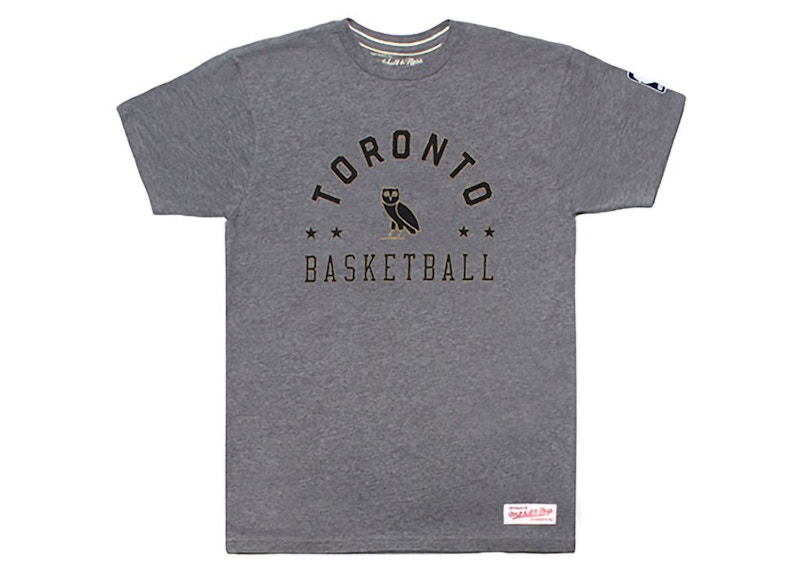 OVO x Mitchell & Ness Raptors Toronto Basketball Tee Grey Homme - FW15 - FR