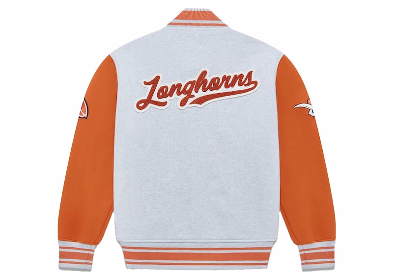 OVO x NCAA Texas Longhorns Fleece Varsity Jacket Heather Grey Men's ...