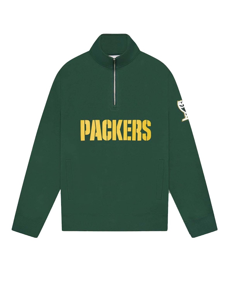OVO x NFL Green Bay Packers 1/4 Zip Mock Neck Green - SS23 - TW
