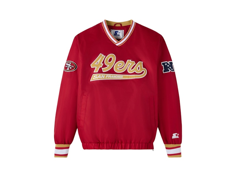 OVO x NFL San Francisco 49ers Starter Trainer Pullover Jacket Red Men's ...