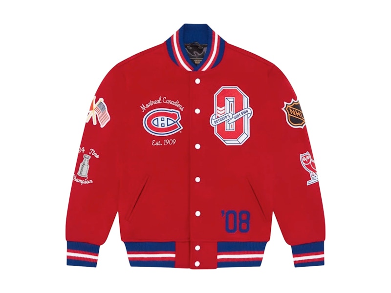 OVO x NHL Montreal Canadians Varsity Jacket Red 男士 - FW23 - TW