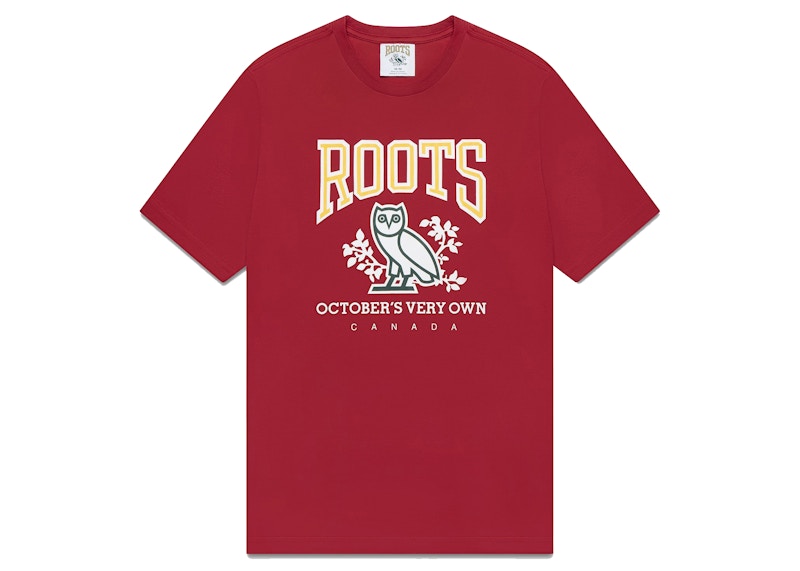OVO x Roots T-shirt Red Men's - FW21 - US