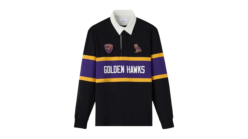 OVO x Wilfrid Laurier University Golden Hawks Rugby Polo Black Men's ...