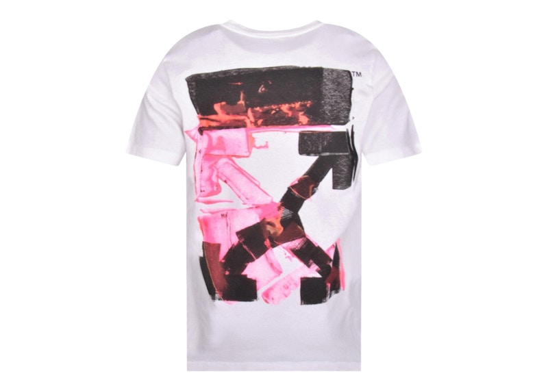 OFF-WHITE Acrylic Arrow Logo Print T-Shirt White/Black/Fuchshia Men's ...