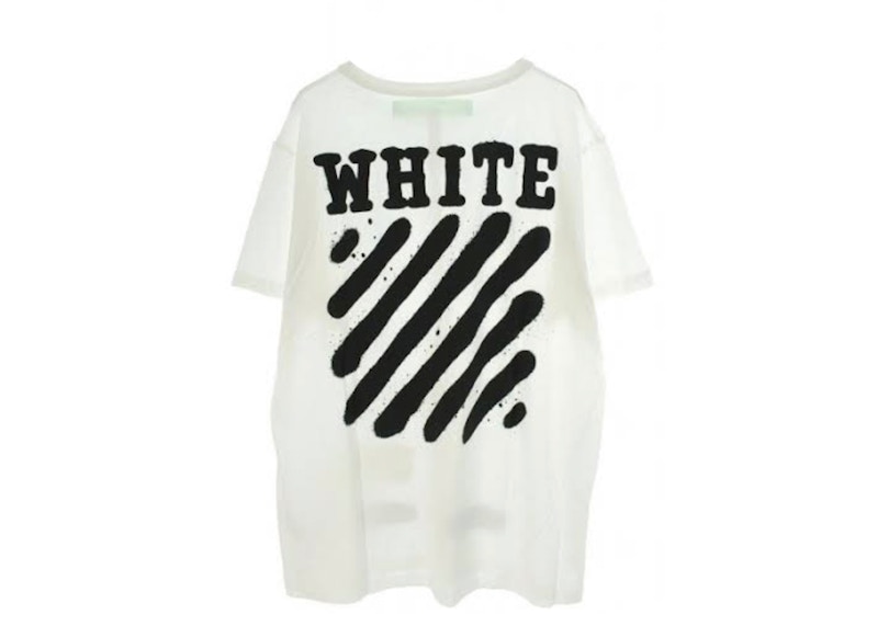 OFF-WHITE Back Logo Spray T-Shirt White Black Yellow Men's - US