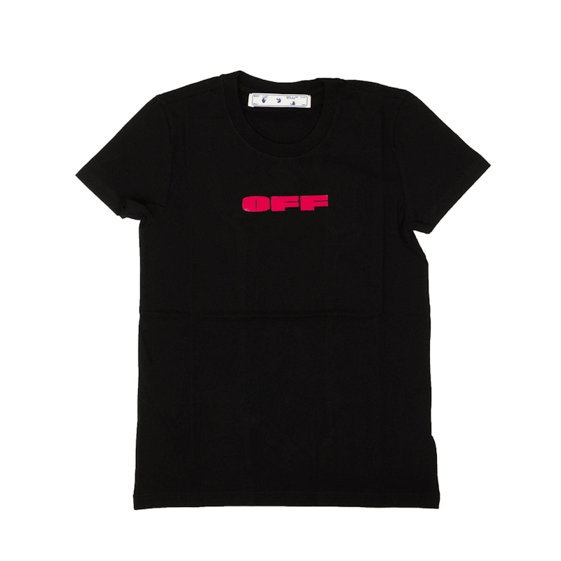 OFF-WHITE Bold Flock T-shirt Black/Fuchsia - US