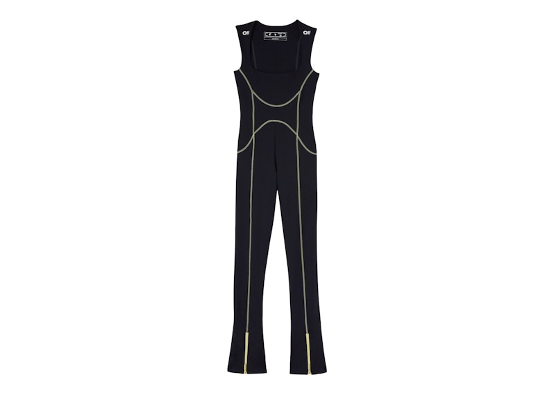 OFF-WHITE Contrast Stitch S/L Jumpsuit Black/White - FW22 - US