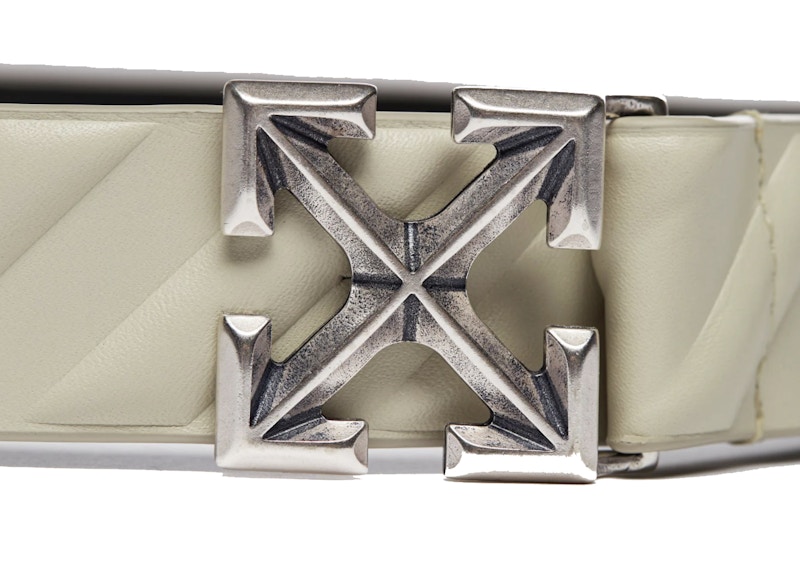 OFF-WHITE Diagonals Belt (FW21) Beige/Silver Men's - FW21 - US