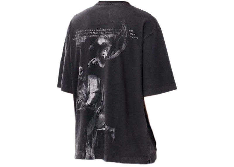 OFF-WHITE People-Print Cotton T-shirt Charcoal Grey Men's - FW23 - US